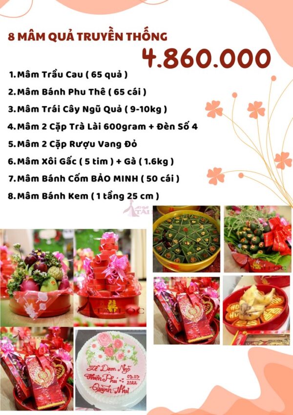8 mâm quả cưới gồm những gì? Những điều cần biết về mâm quả