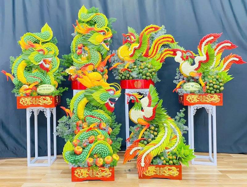 Báo giá mâm quả rồng phượng - long phụng trái cây giá rẻ HCM